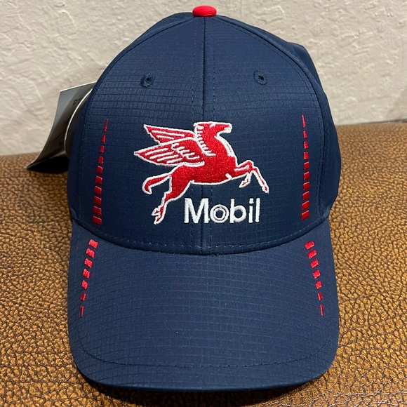 Cap America | Accessories | Brand New Mobil Blue And Red Structured Hat ...